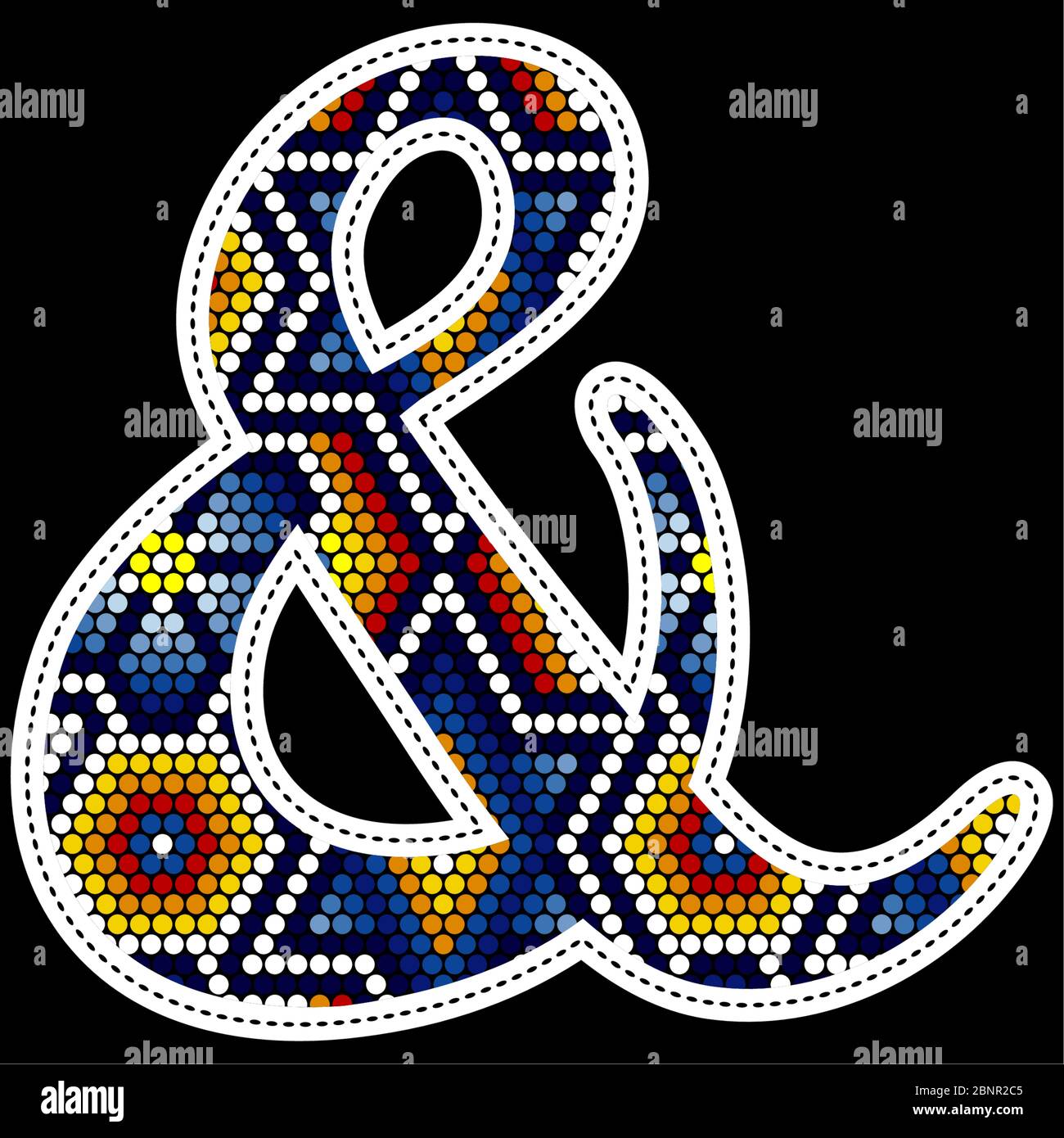 ampersand symbol with colorful dots. Abstract design inspired in ...