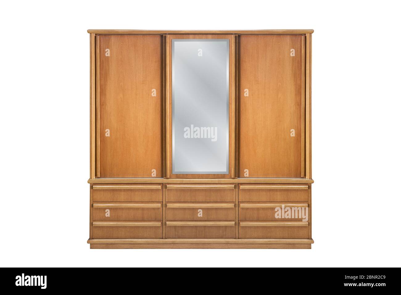 Wooden wardrobe isolated on white background Stock Photo - Alamy