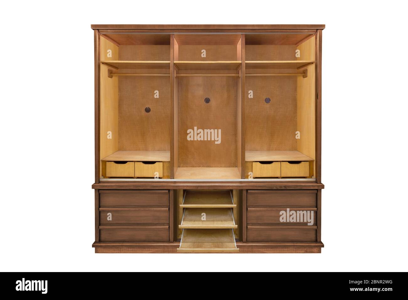 Wooden wardrobe isolated on white background Stock Photo - Alamy