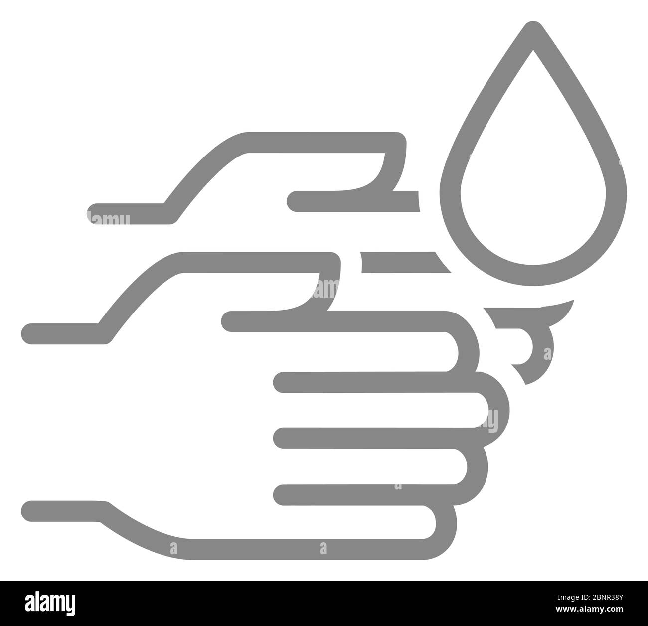Cleaning hands with disinfectant line icon. Cleaning supply, palms ...