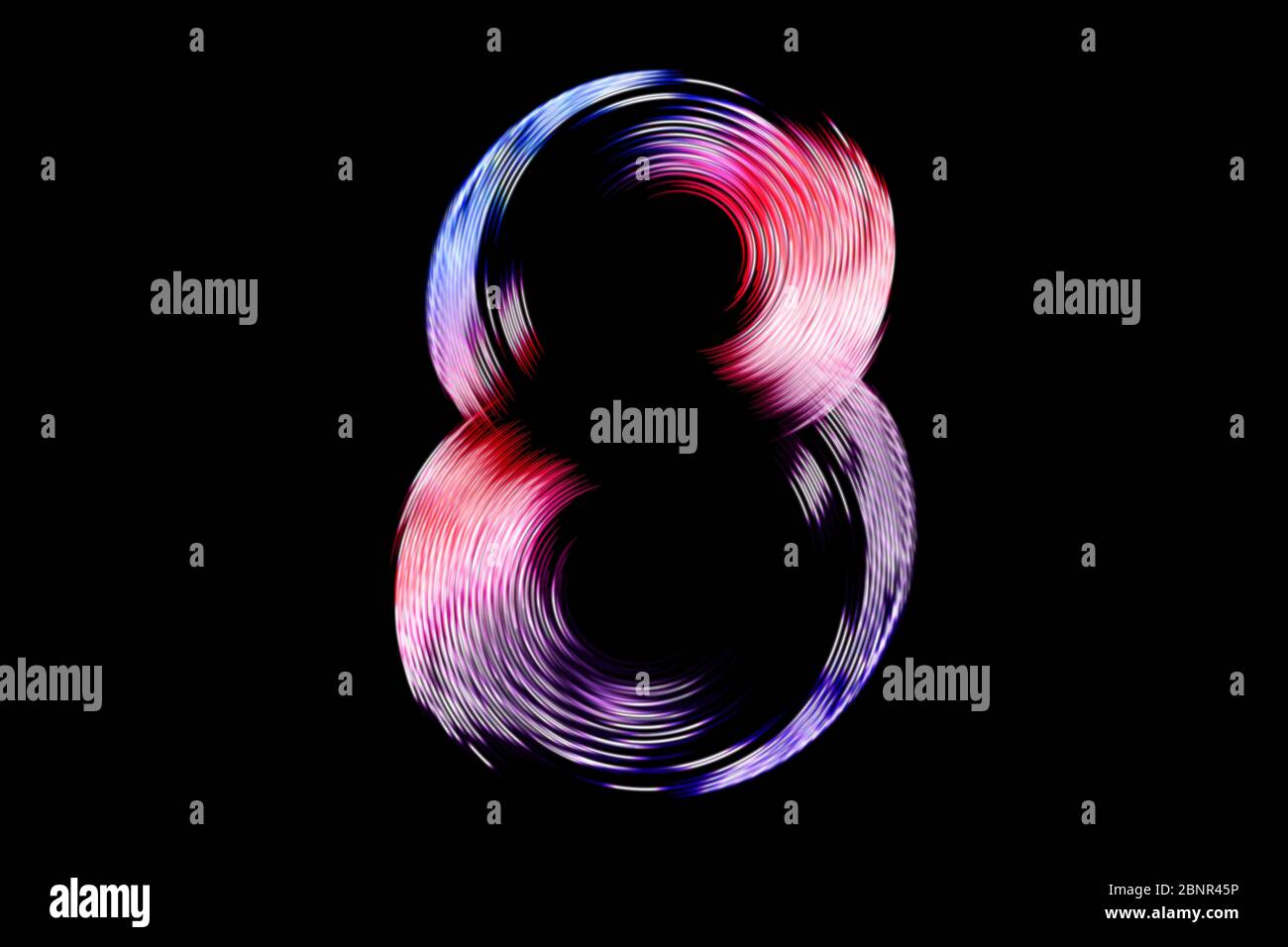 Holographic gradient stripe number 8, 3d rendering composition Stock ...