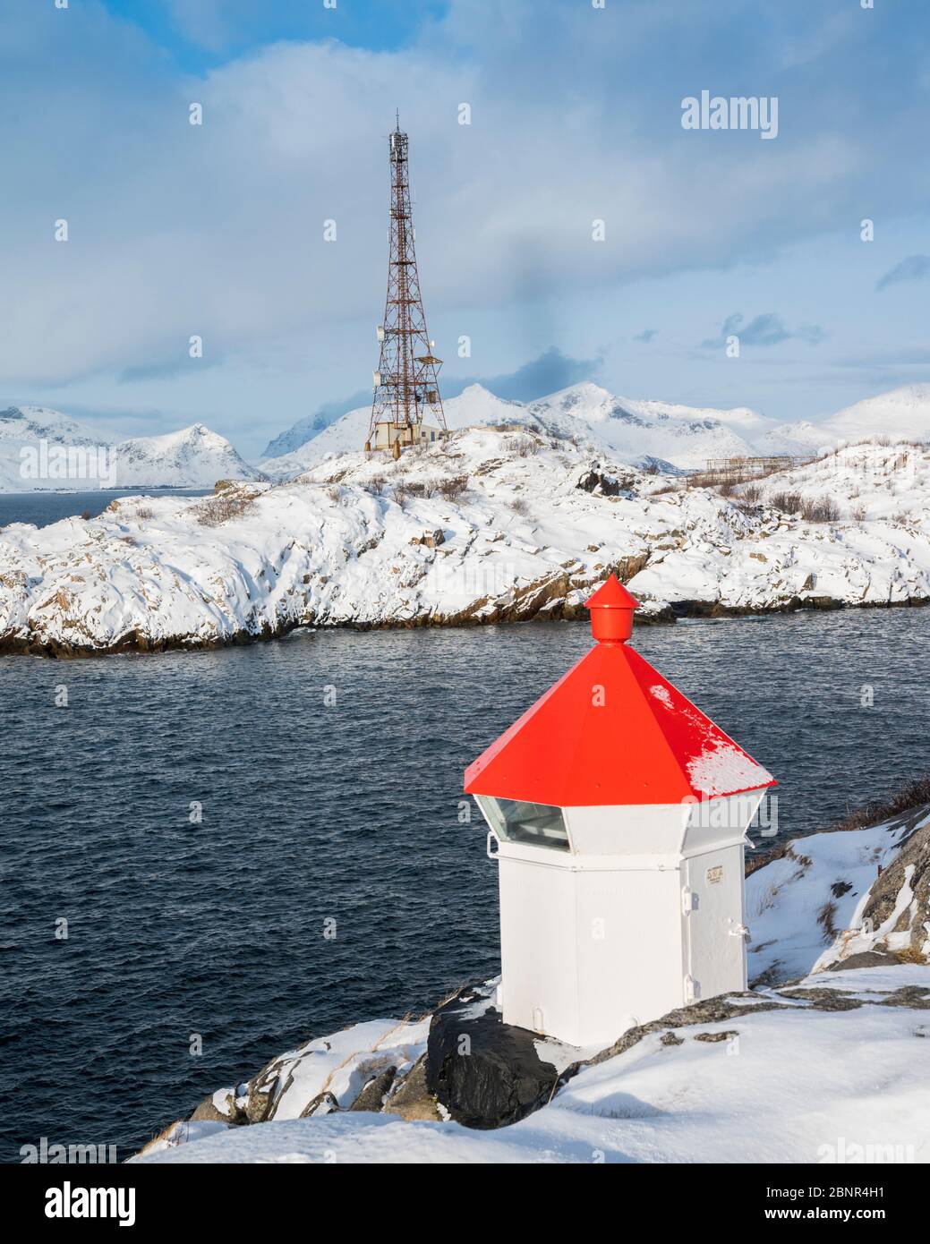 Harbor entrance with beacon Stock Photo - Alamy