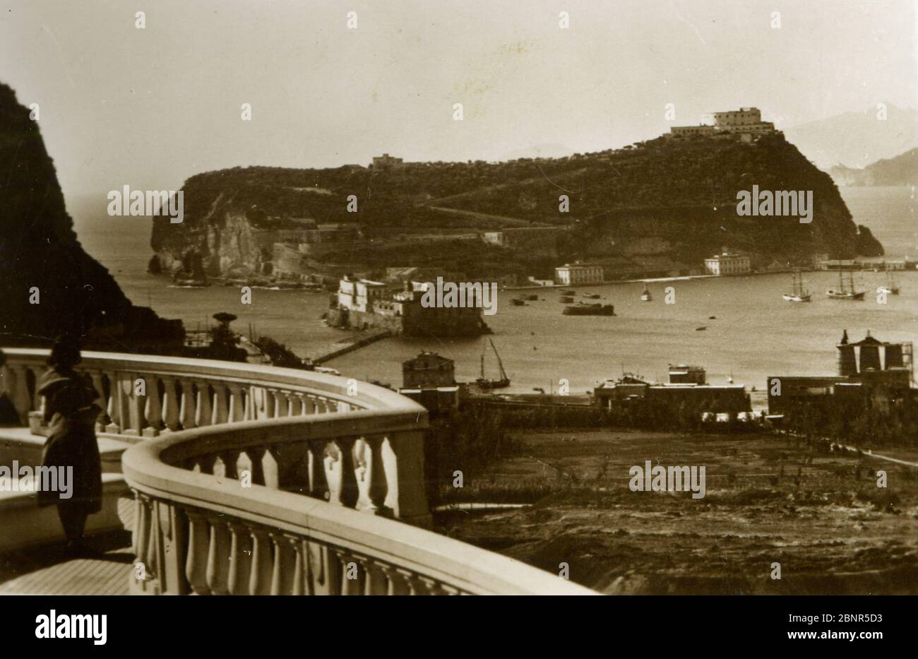 Historic image about Bagnoli beach and nisida island, Naples, Italy ...