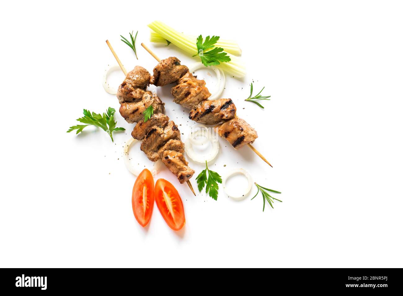 Cooking turkish kebab on grilled Cut Out Stock Images & Pictures - Alamy