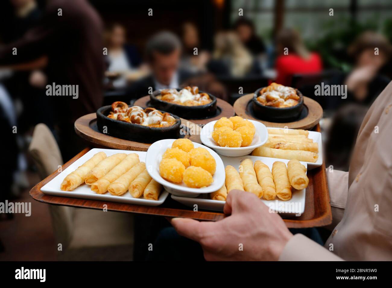 Turkish food in wooden tray Stock Photo - Alamy