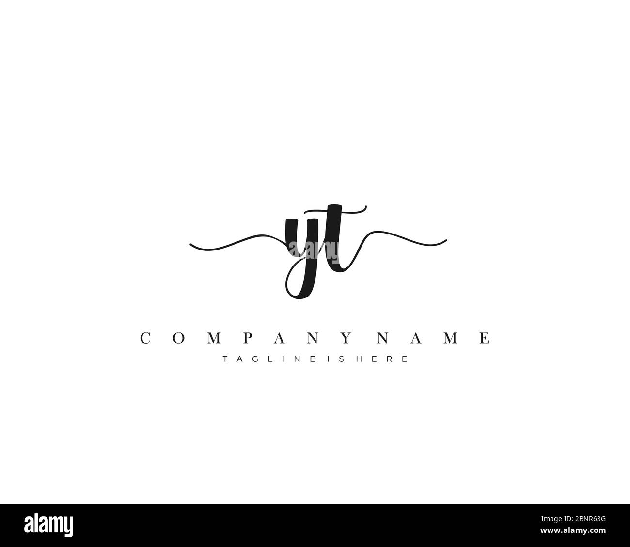 YT Initial handwriting logo vector Stock Vector Image & Art - Alamy