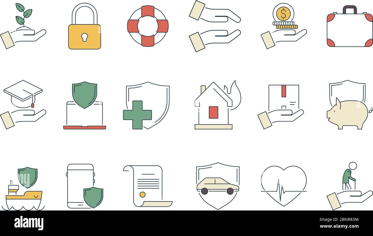 Business protection icon. Life protection safety money insurance ...