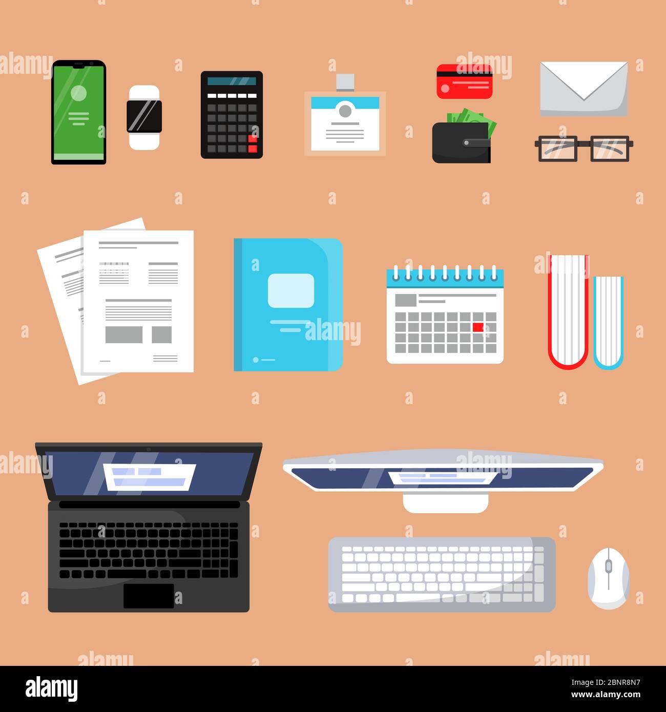 Top view office calculator Stock Vector Images - Alamy