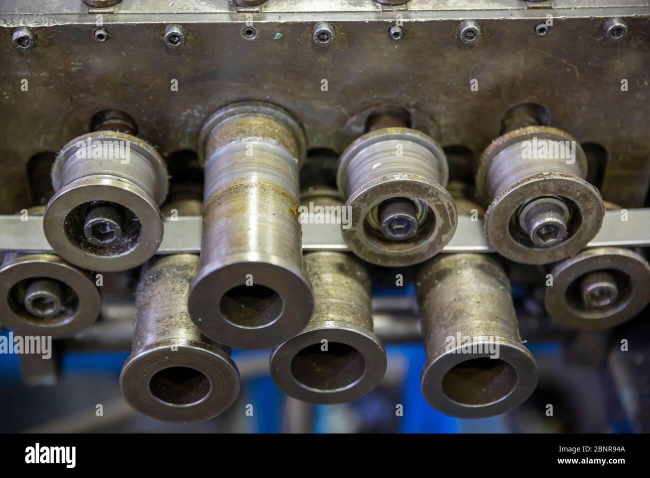 industrial iron machine parts details Stock Photo - Alamy