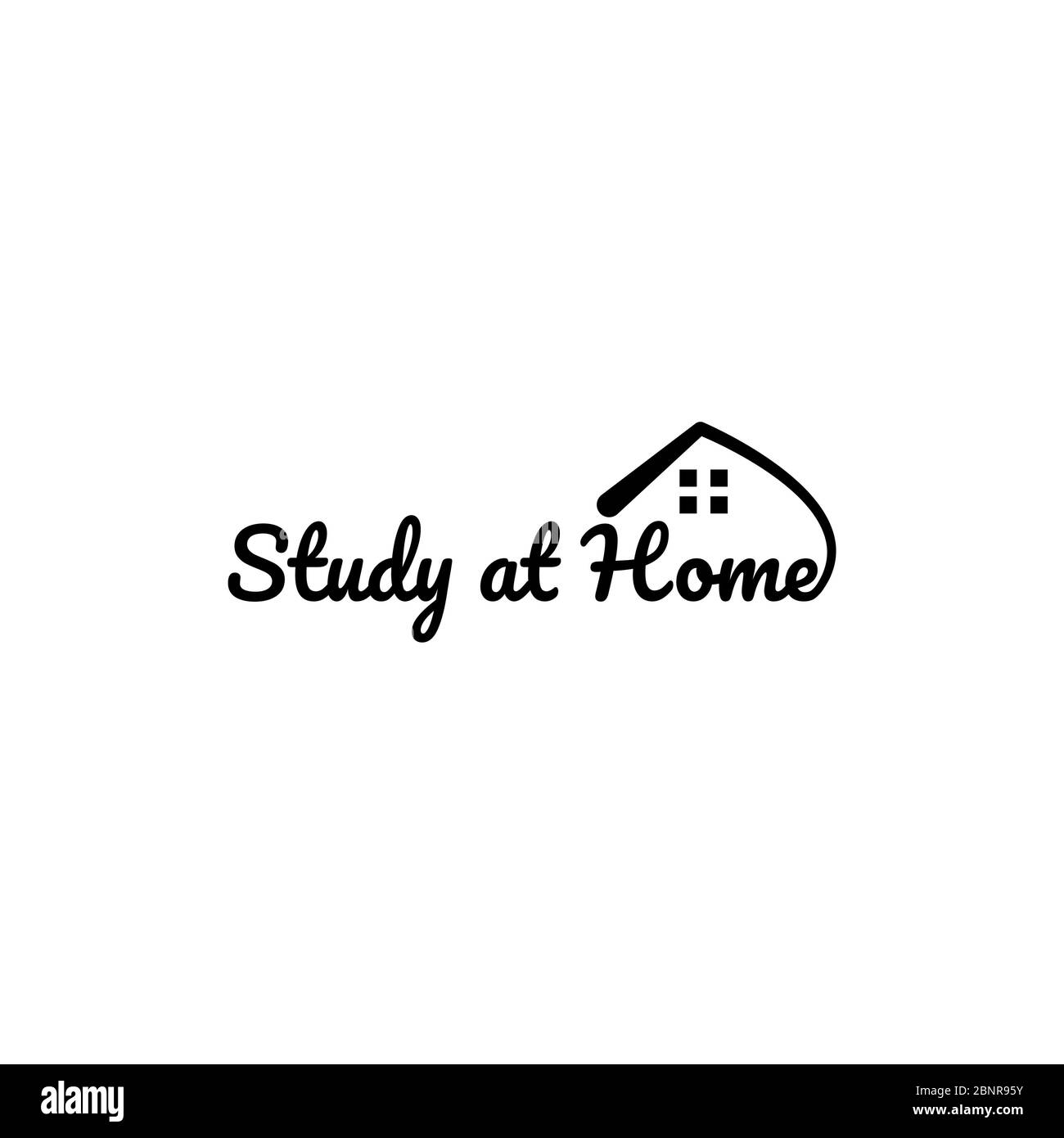 study at home letter vector graphic design illustration Stock Vector ...