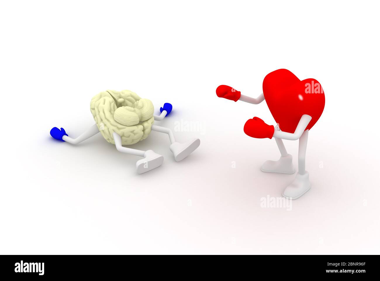 Heart win fight vs mind Stock Photo - Alamy