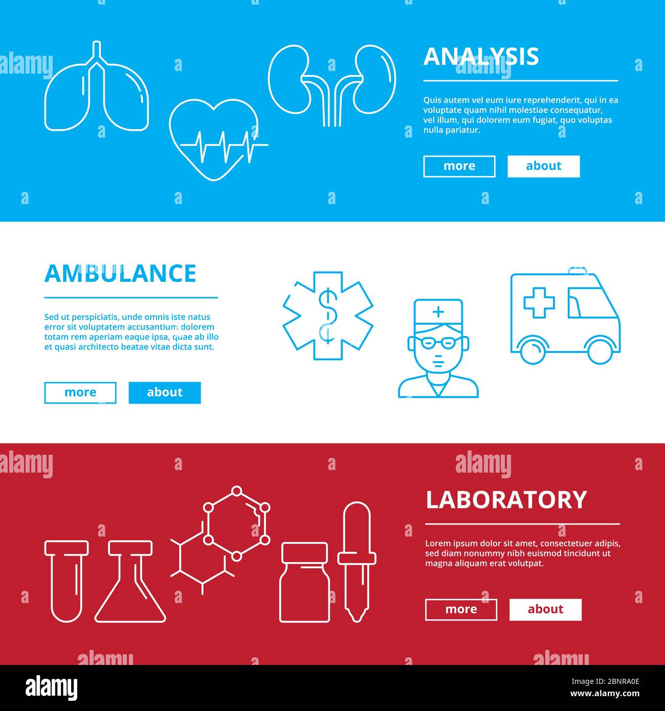 Medical web banners. Healthcare illustrations doctor hospital ...