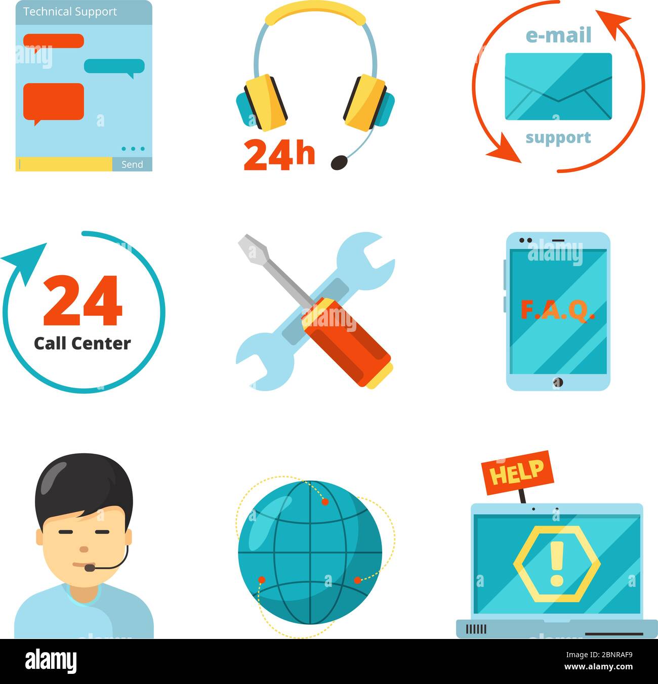 Customer service icon. Support 24h business help call center managers ...