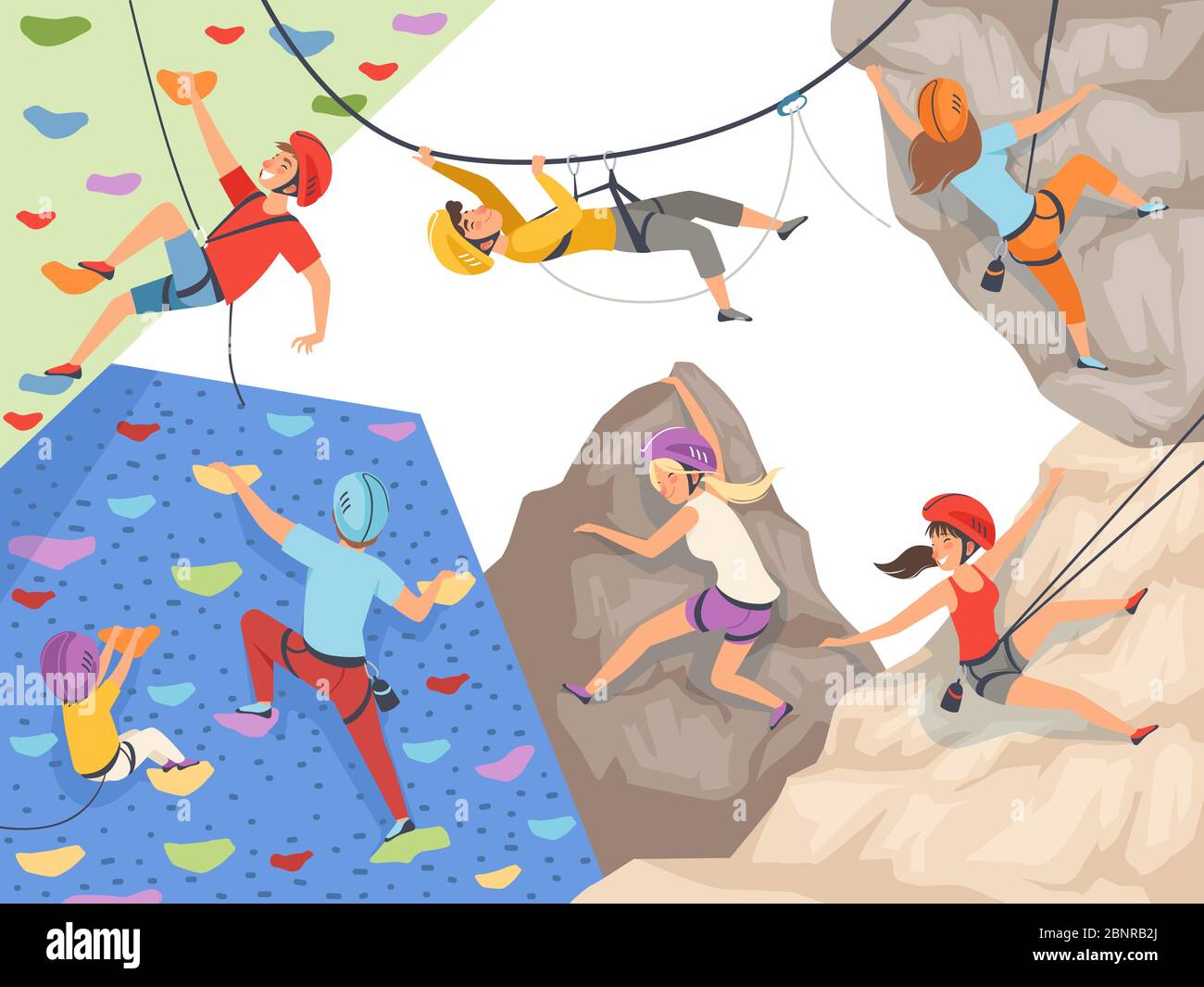 Woman climbing the rocks Stock Vector Images - Alamy