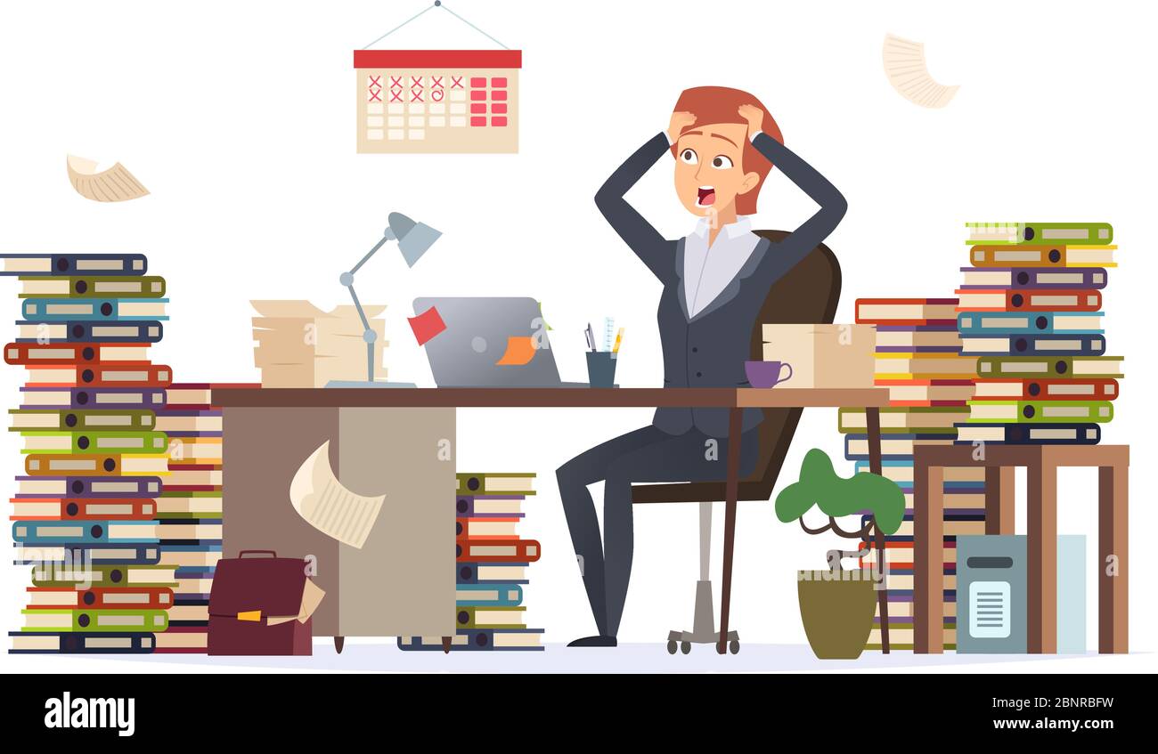 Overworked businesswoman. Asleep depressed tired hard work female ...