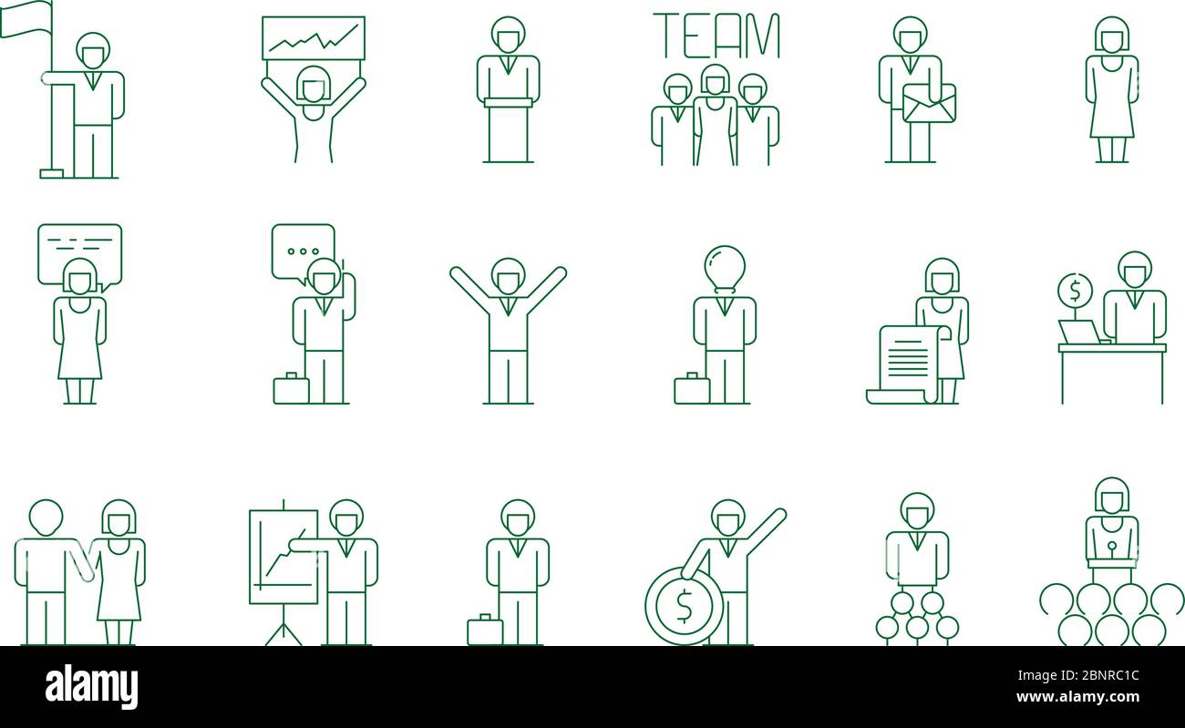 Business group icon. Office work people team meeting freelancer ...