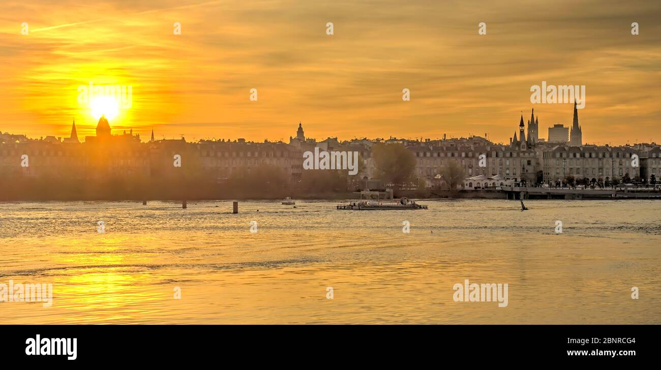 Bordeaux at sunset, France Stock Photo - Alamy