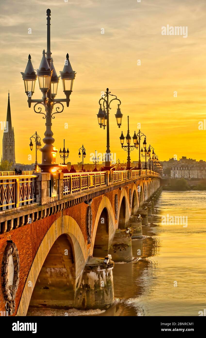 Bordeaux at sunset, France Stock Photo - Alamy
