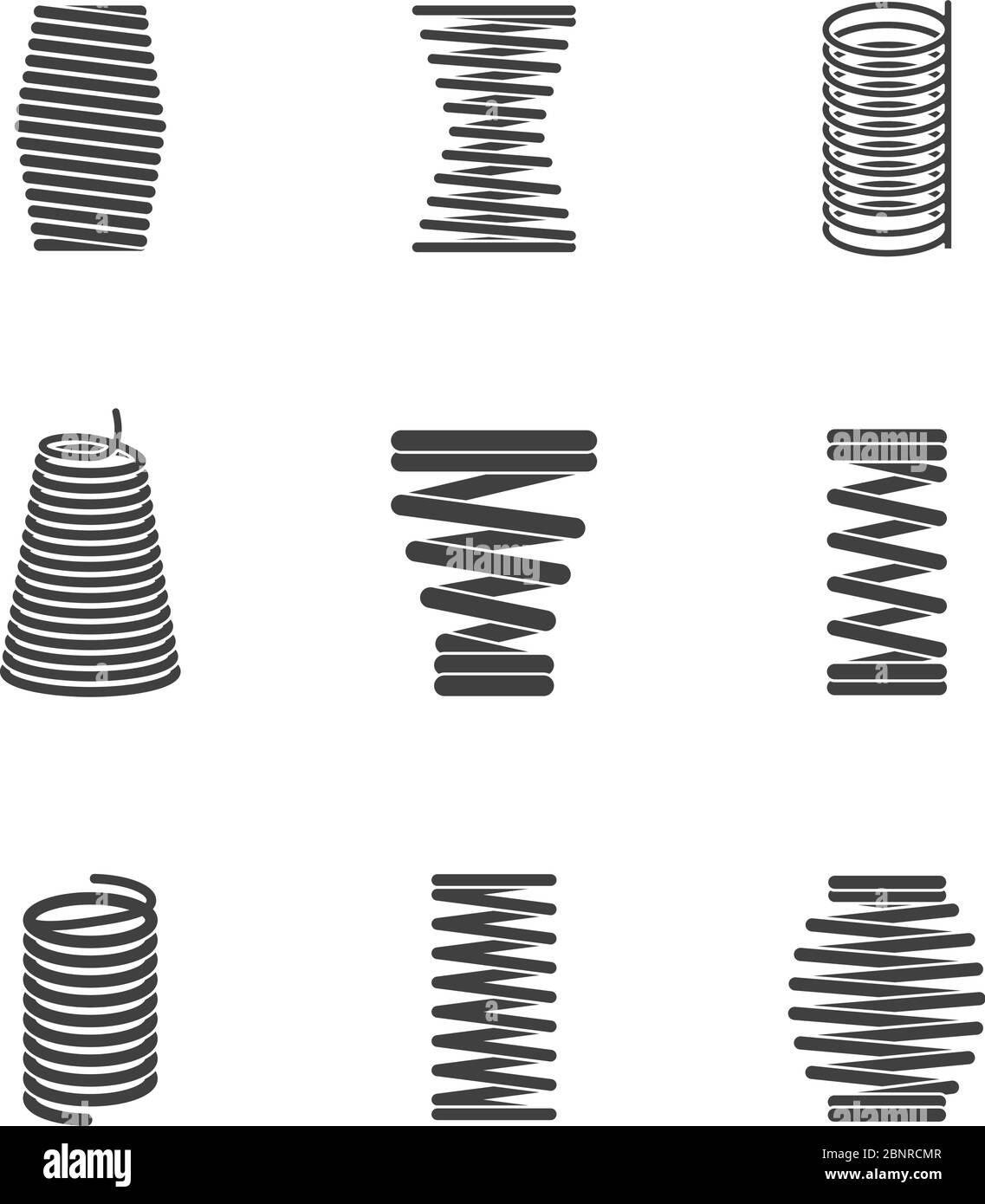 Flexible steel spiral. Metal bended wire coils shape elastic and ...