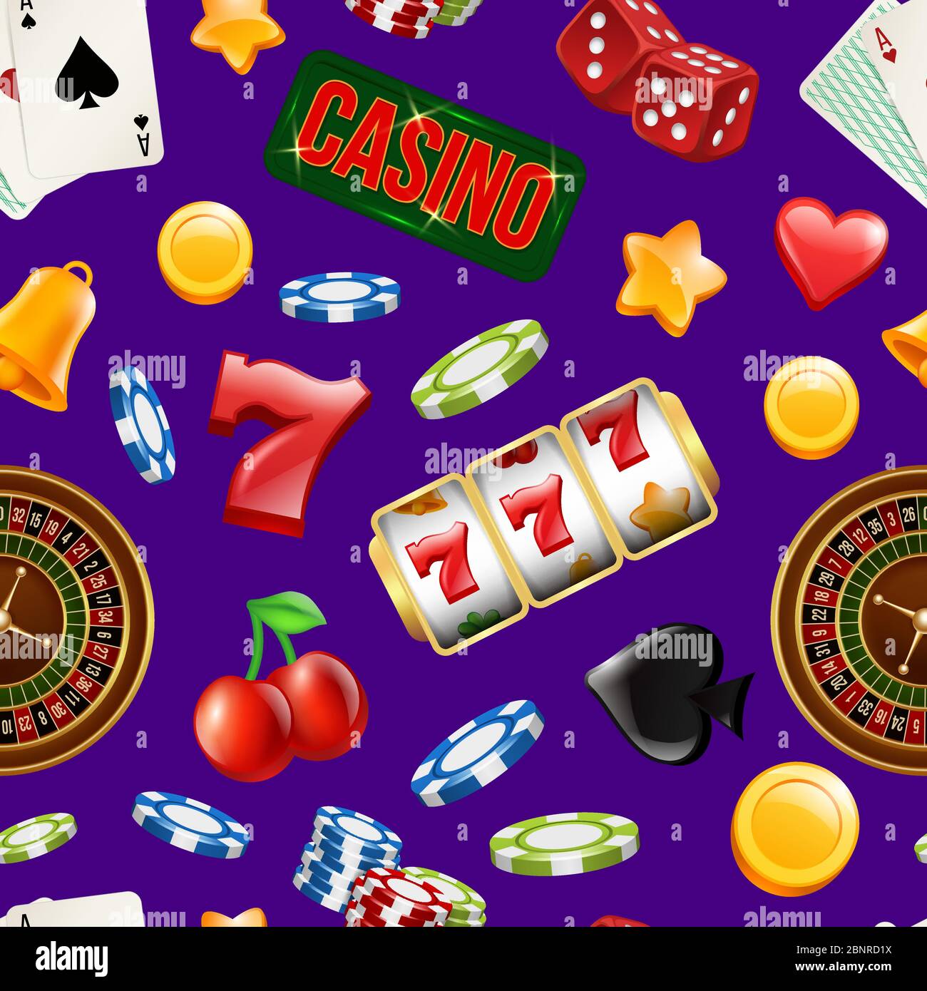 Vector realistic casino gamble pattern or background illustration Stock ...