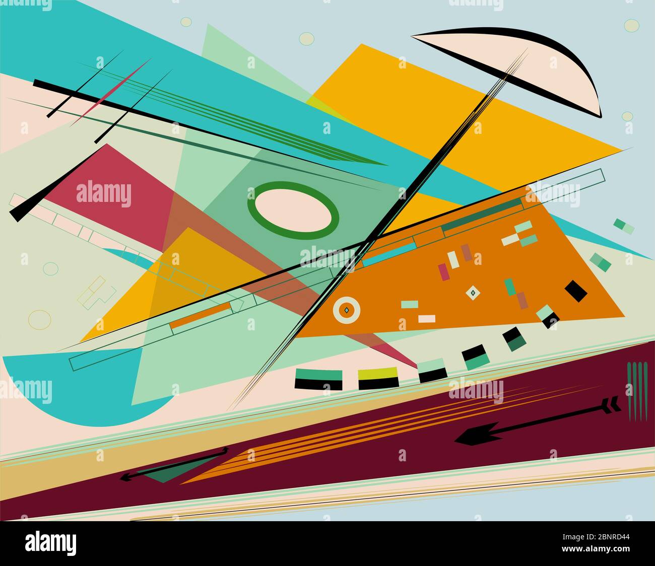 Abstract turquoise background ,fancy geometric and curved shapes ...