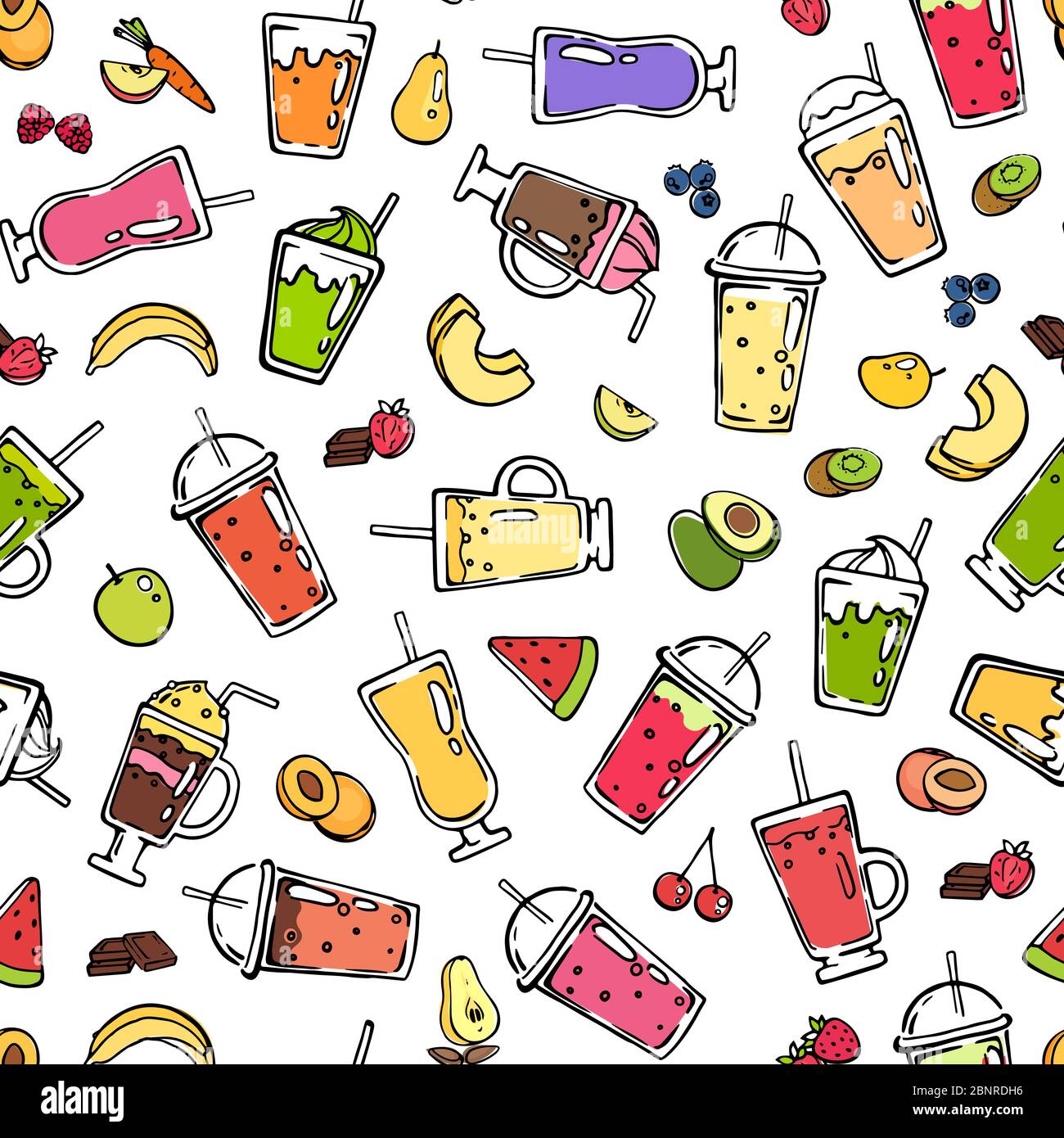 Vector doodle smoothie pattern or background illustration Stock Vector ...