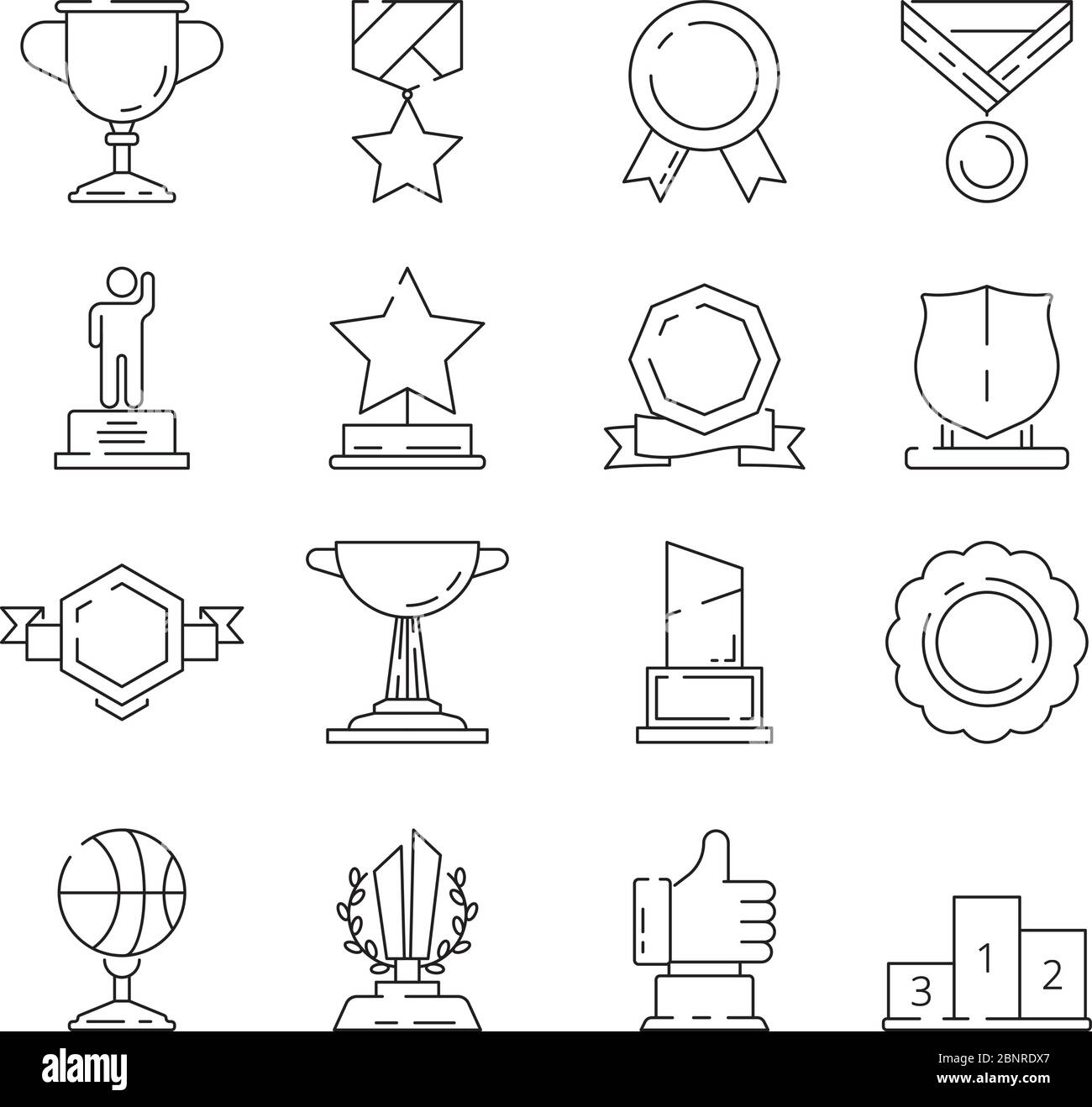 Successful reward icon. Winner cups and trophies medal and ribbons ...