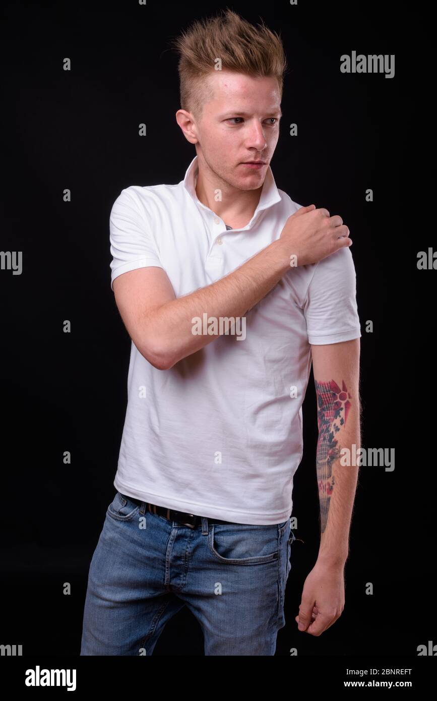 Portrait of rebellious man as punk rocker Stock Photo - Alamy