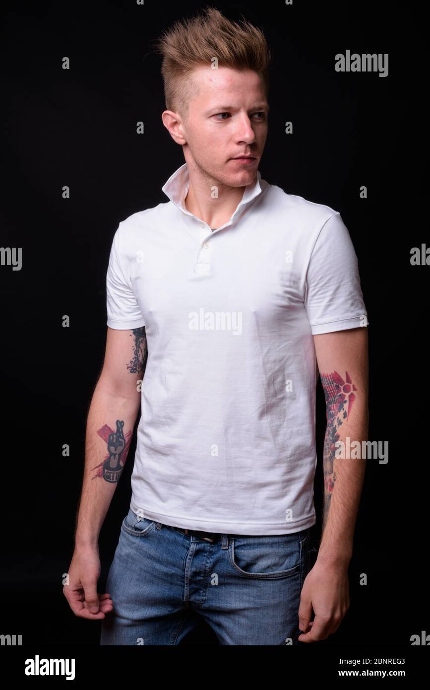 Portrait of rebellious man as punk rocker Stock Photo - Alamy