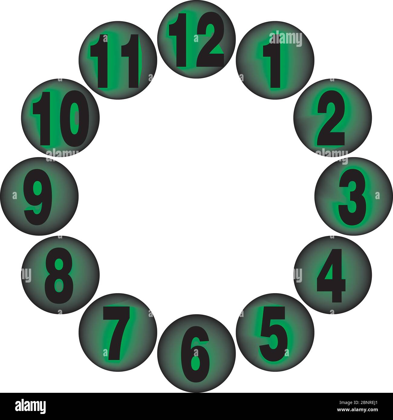 clock dial black numbers on greenish sphere for the hours on ...