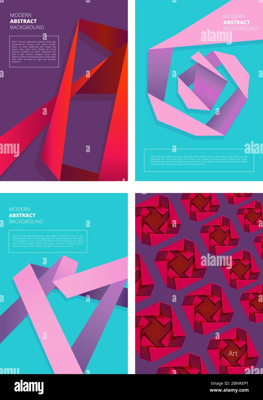 Abstract magazine covers. Modern colored shapes gradient forms geometry ...