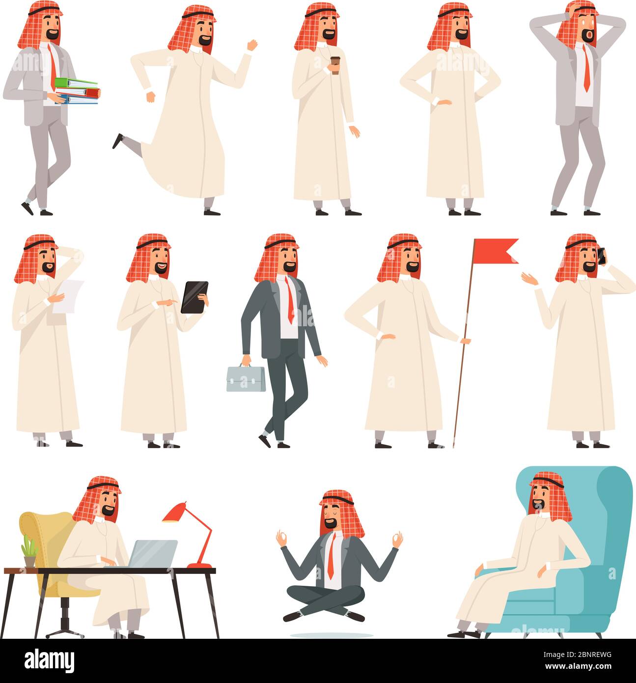 Professional saudi arab man vector hi-res stock photography and images ...