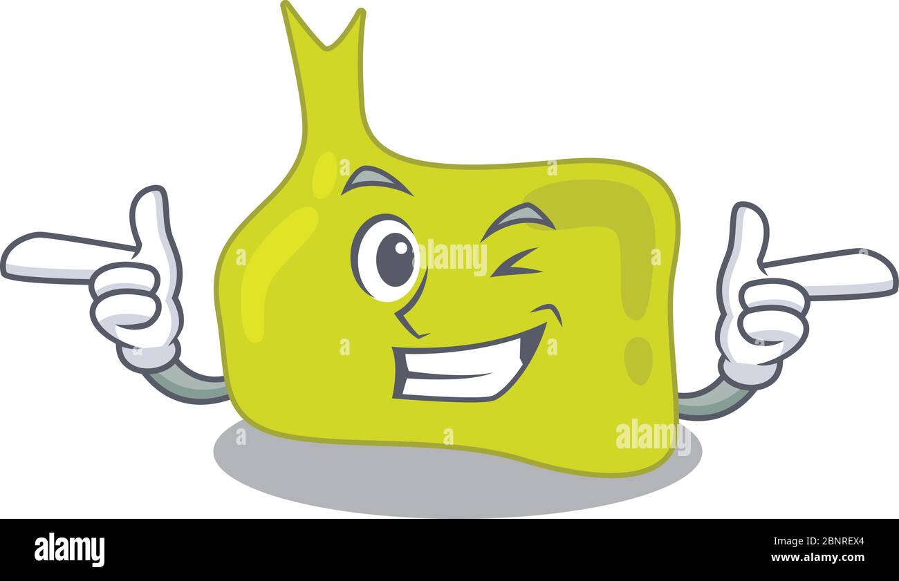Cartoon design of pituitary showing funny face with wink eye Stock ...
