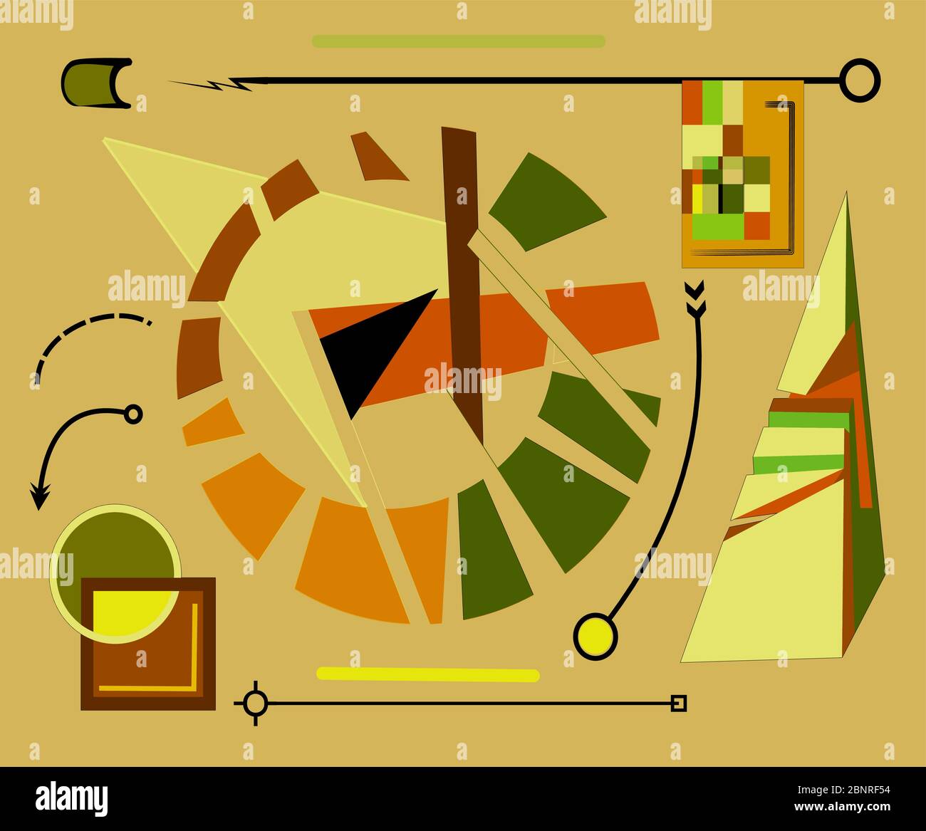 Abstract light orange background ,fancy geometric and curved shapes ...