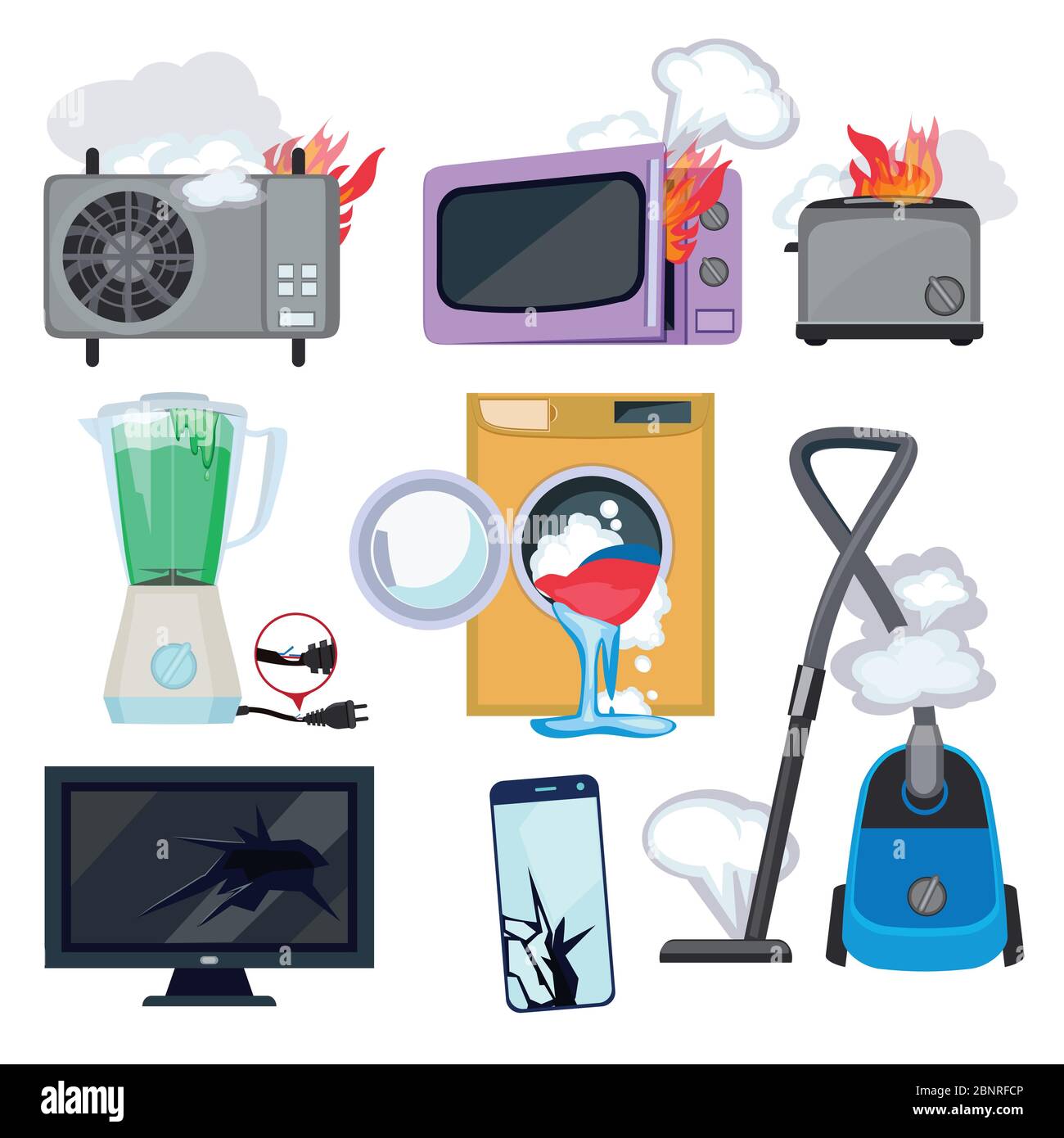 Home broken washing machine Stock Vector Images - Alamy