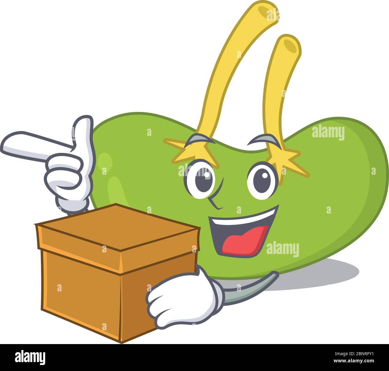 A cheerful spleen cartoon design concept having a box Stock Vector ...