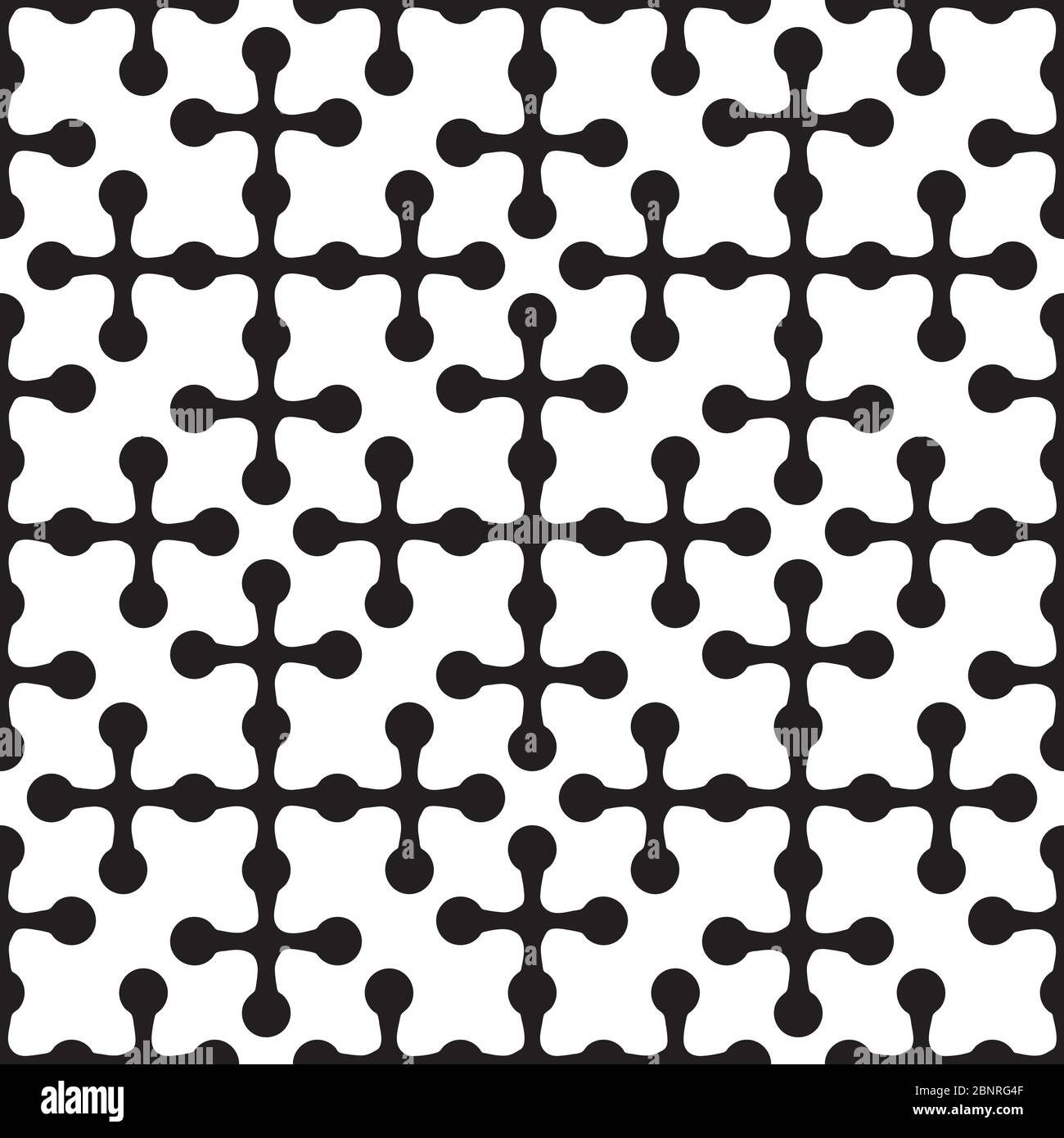 seamless pattern of abstract crosses with circles on a white background ...