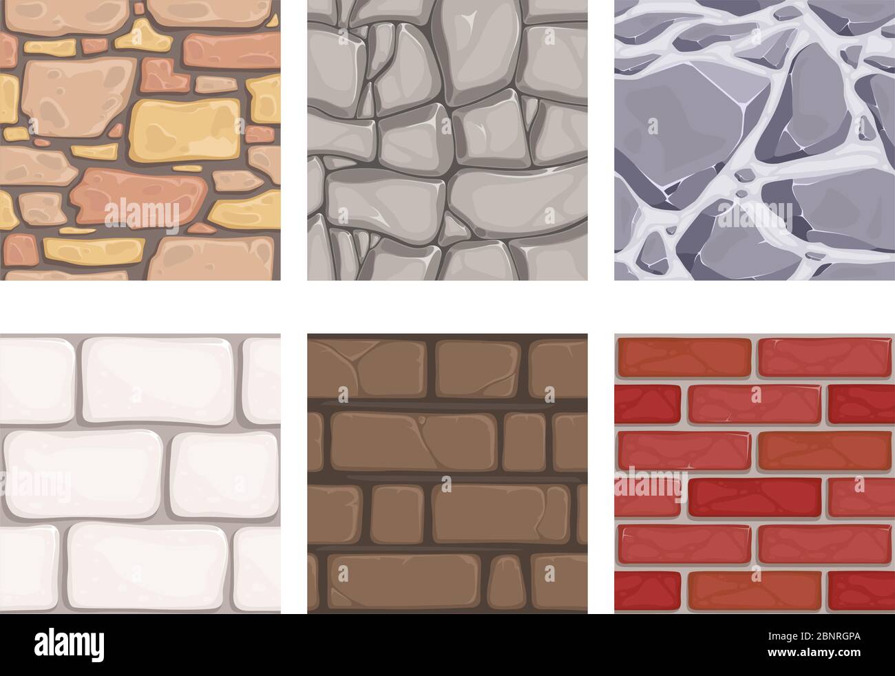 Wall game textures. Seamless rock earth stones ground wallpaper vector ...