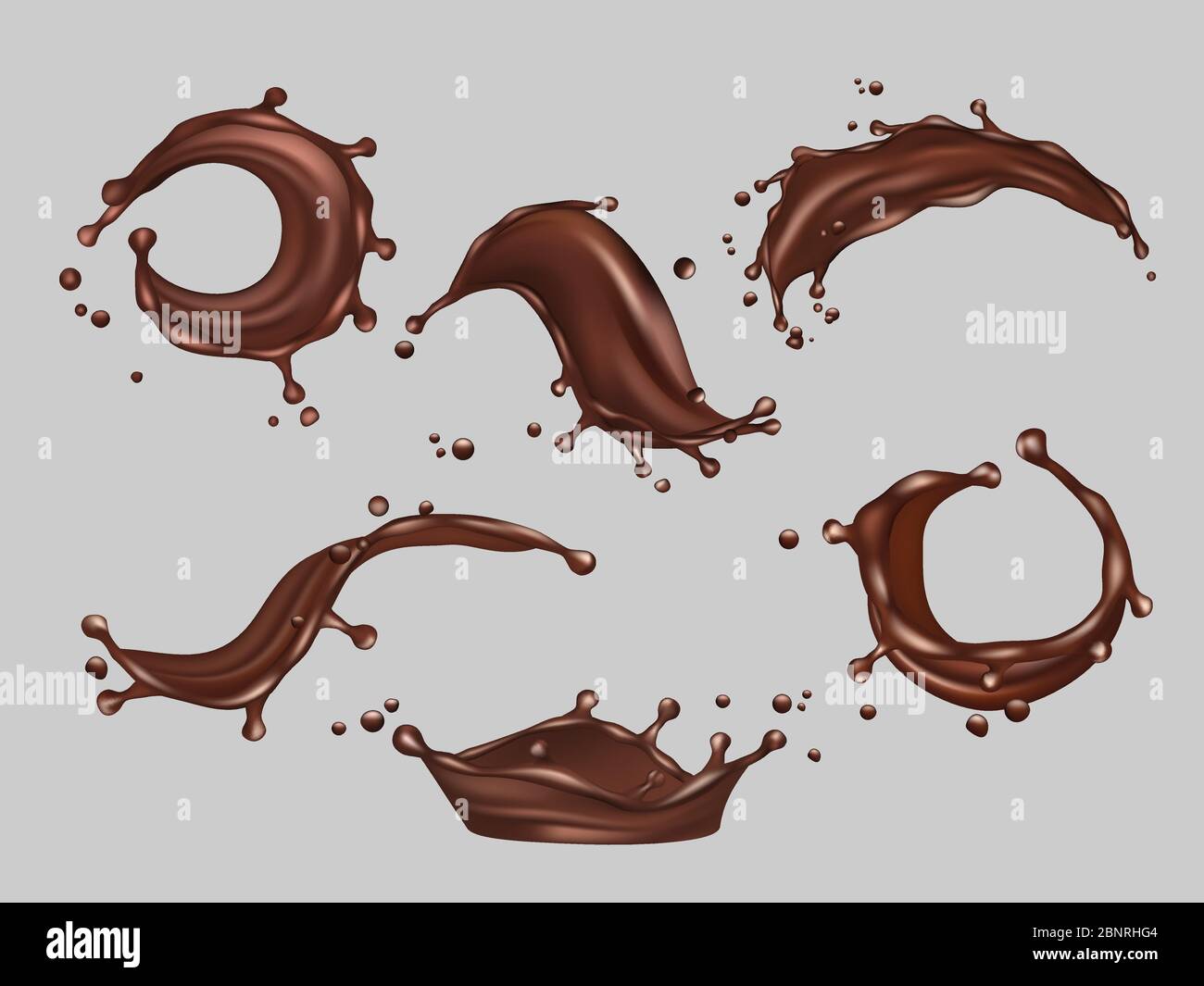 Liquid chocolate splashes Stock Vector Images - Alamy