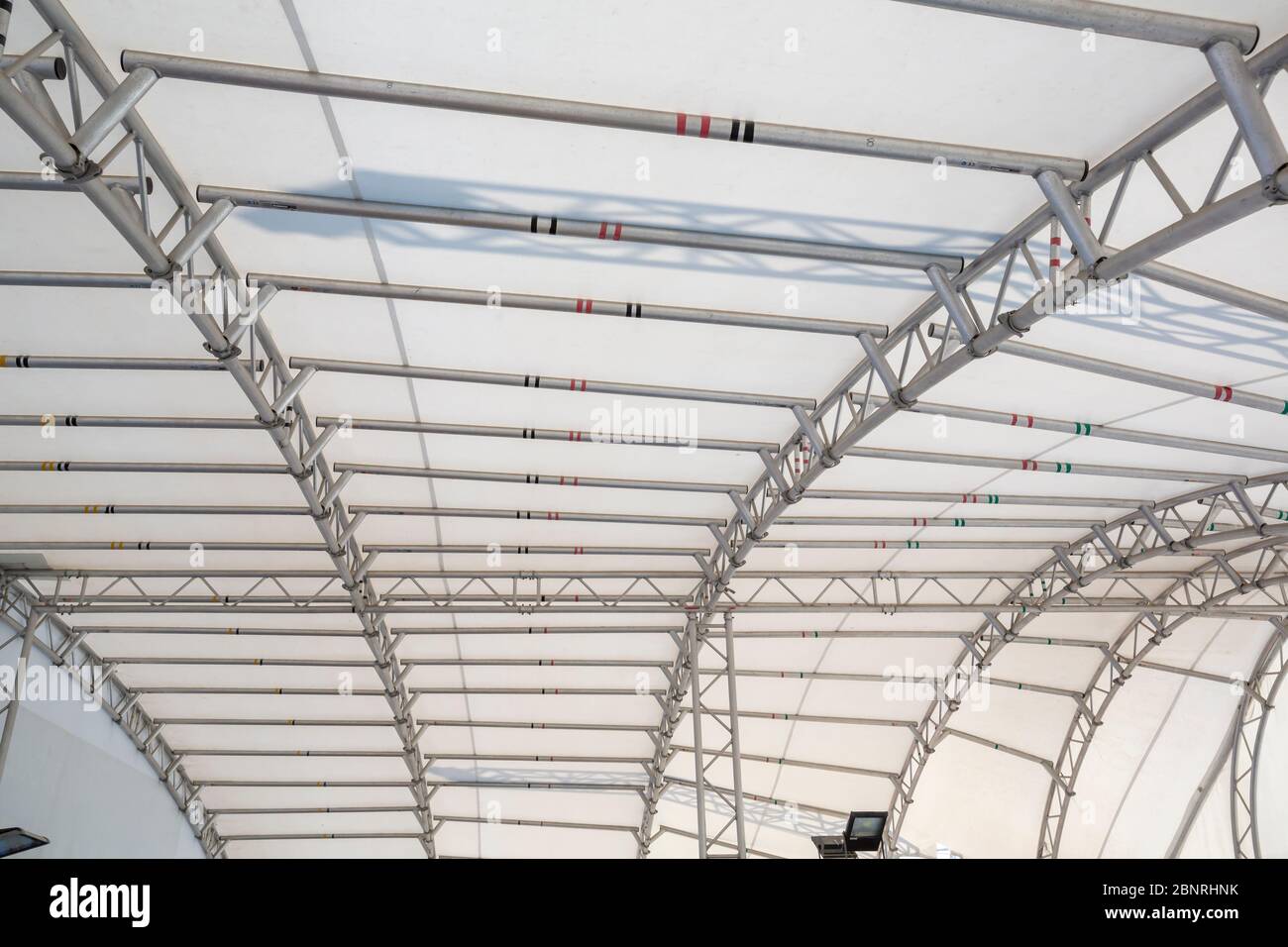 White Steel frame tents Background Stock Photo - Alamy