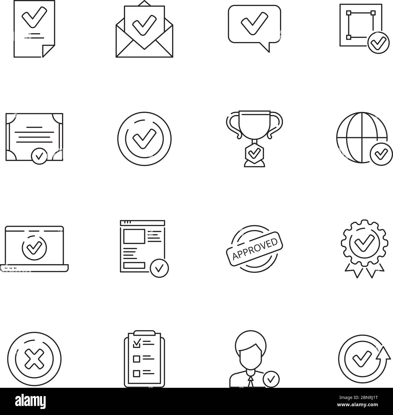 Check outline icons symbols Cut Out Stock Images & Pictures - Alamy
