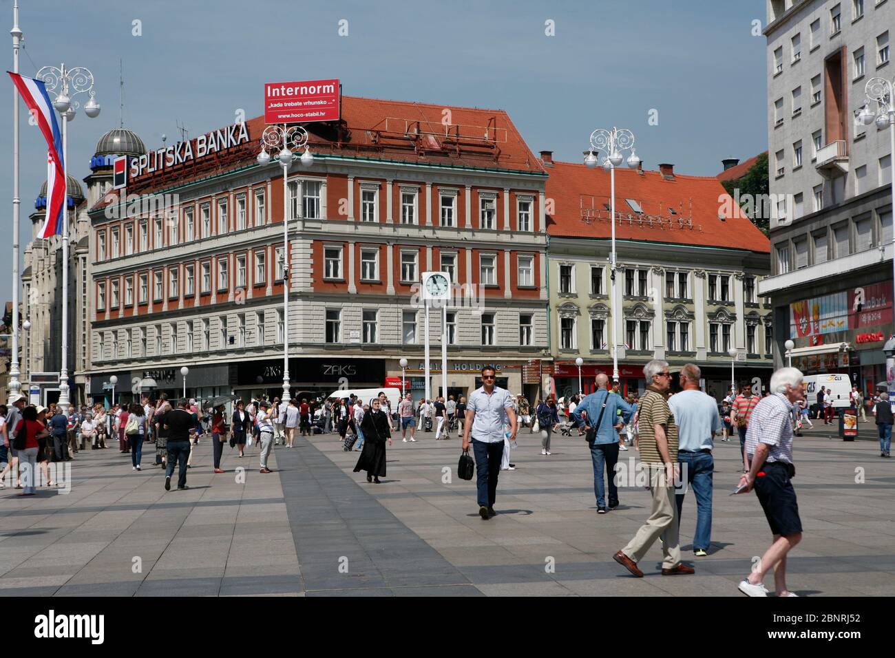 Josip Jelacic is the main square in Zagreb Stock Photo - Alamy