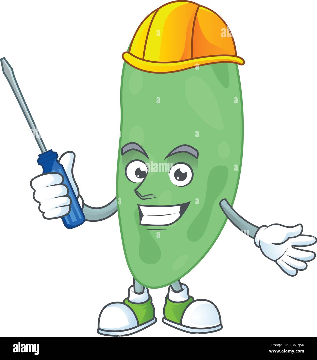 A cartoon image of thermus thermophilus in a automotive character Stock ...