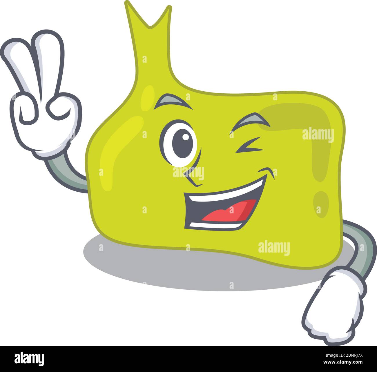 Happy pituitary cartoon design concept show two fingers Stock Vector ...