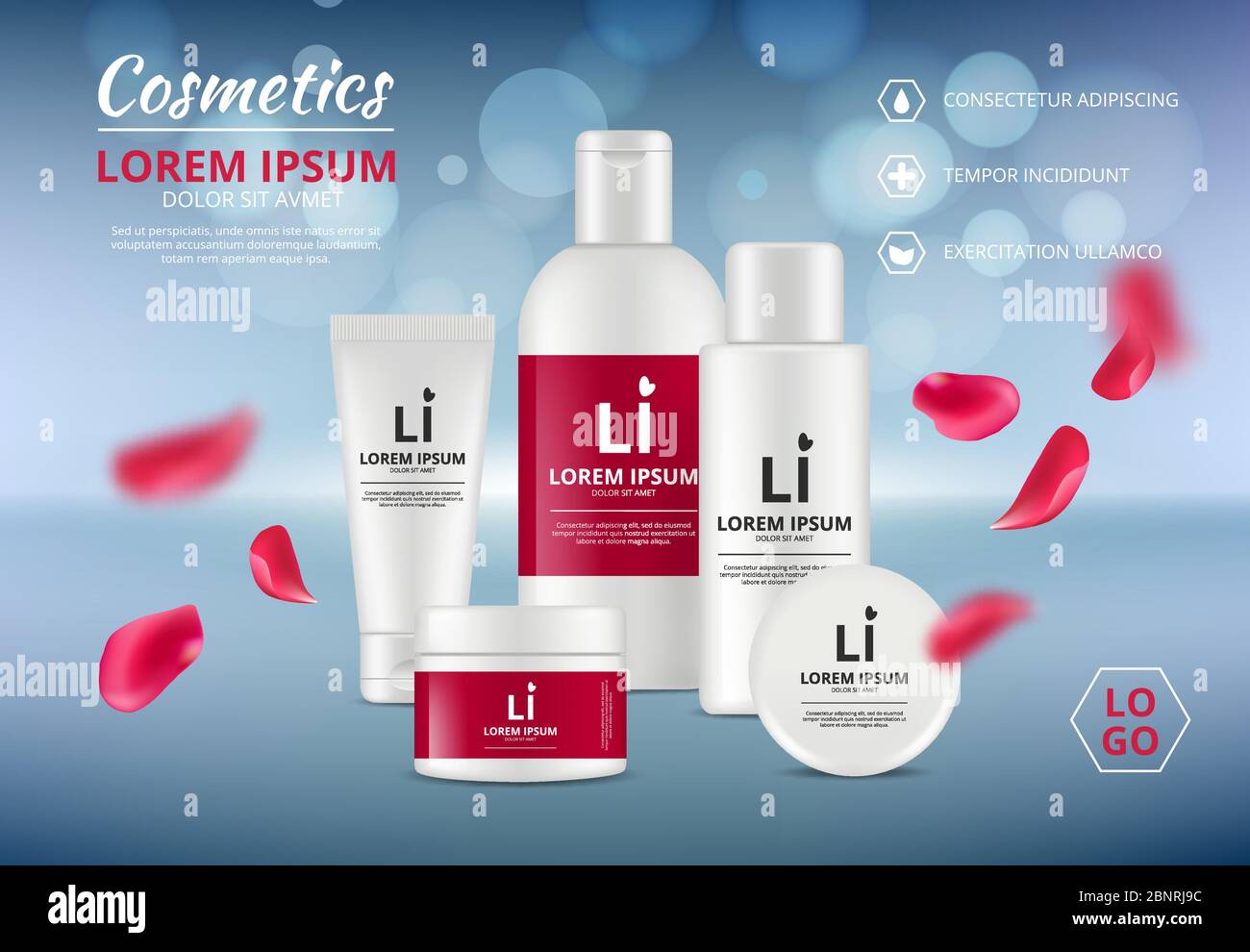 Cosmetics advertising. Beauty ages lotion or cream for women poster for ...