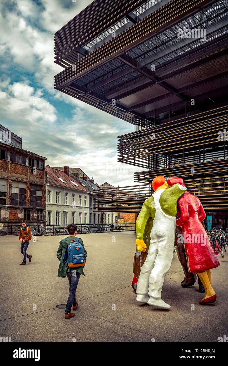 Europe, Belgium, Ghent, City, Downtown, Library, De Krook Stock Photo ...