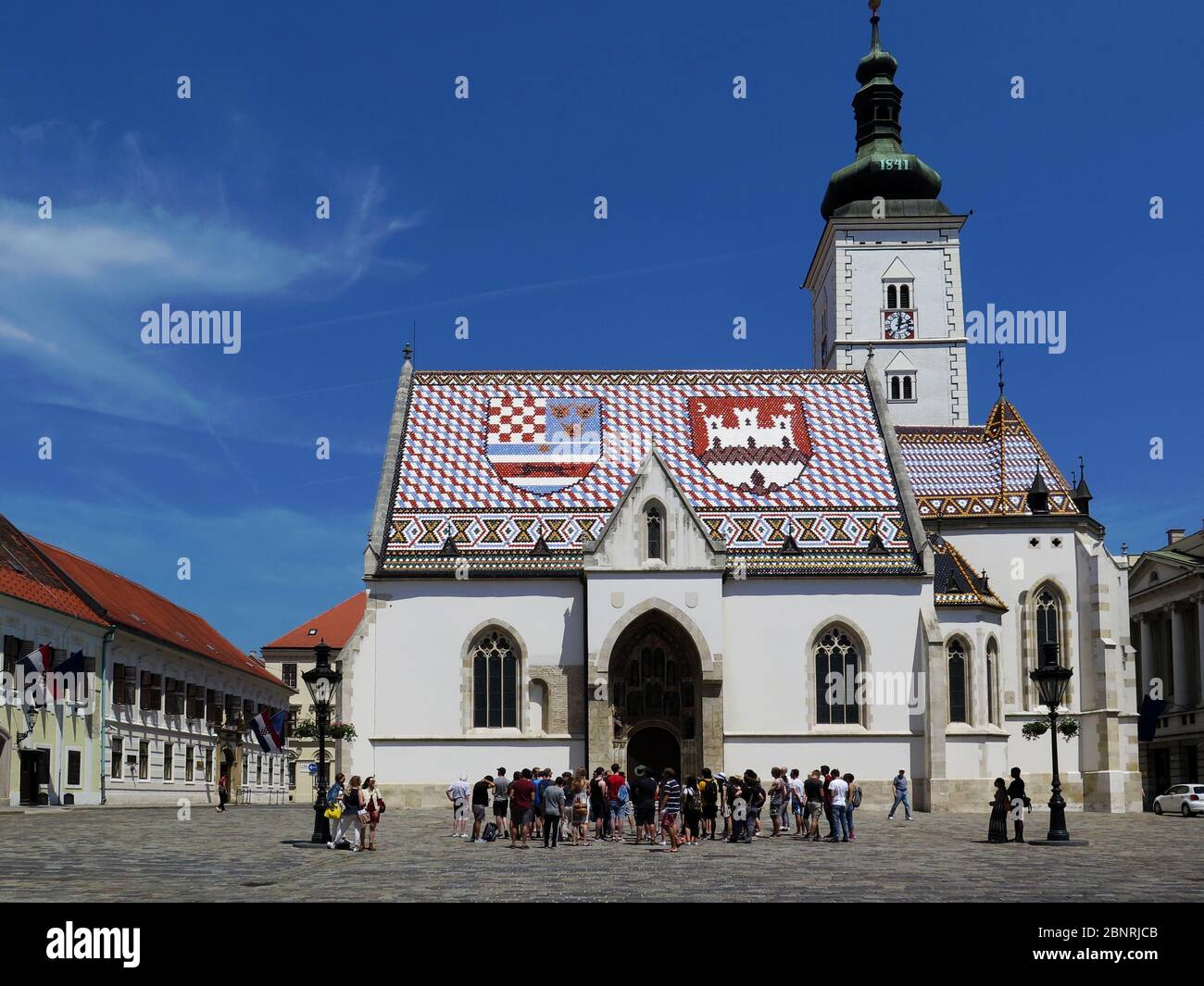 St. Mark's Church and its colorful roof is one of the symbols of Zagreb ...