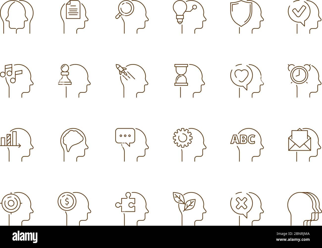 Idea in head icon. Mind creative thinking inspire and learning ...