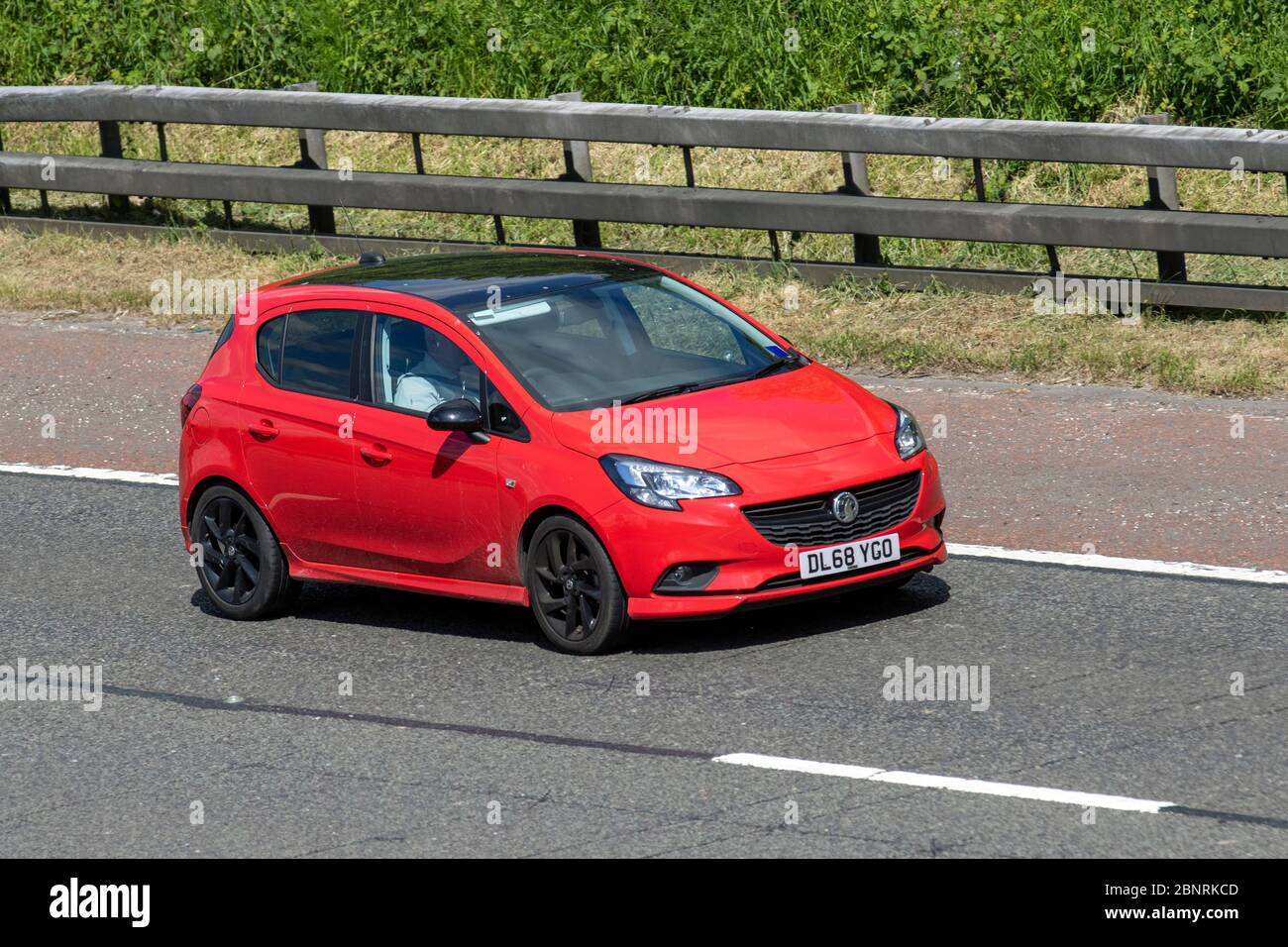 2019 red Vauxhall Corsa SRI Vx-Line NAV Black; Vehicular traffic moving ...