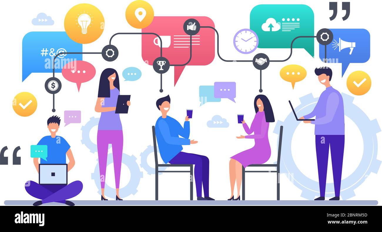 Communication people. Talking chatting global social network discussion ...